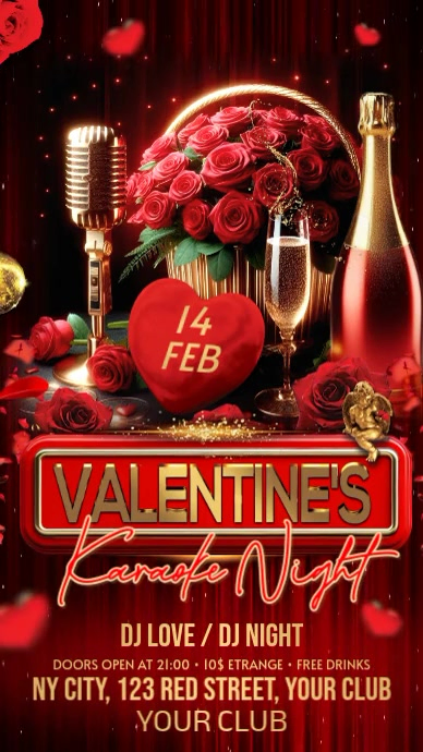 Valentines Karaoke Template | PosterMyWall