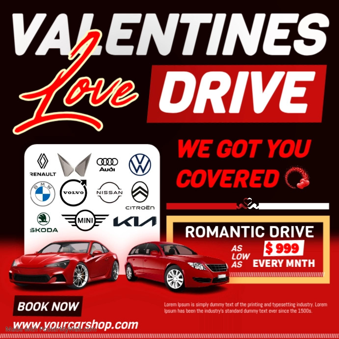 Valentines Love Drive Template | PosterMyWall