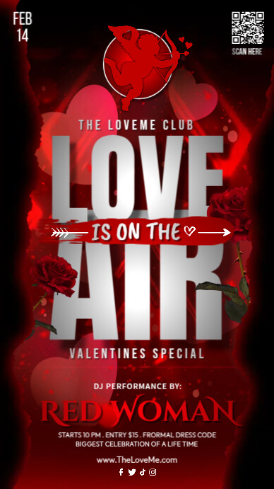 Valentines Love Night Party Poster Template | PosterMyWall