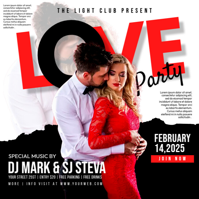 Copy of Valentines Love Party Instagram | PosterMyWall