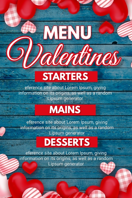 valentines menu Template | PosterMyWall