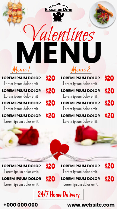 Valentines Menu Template | PosterMyWall