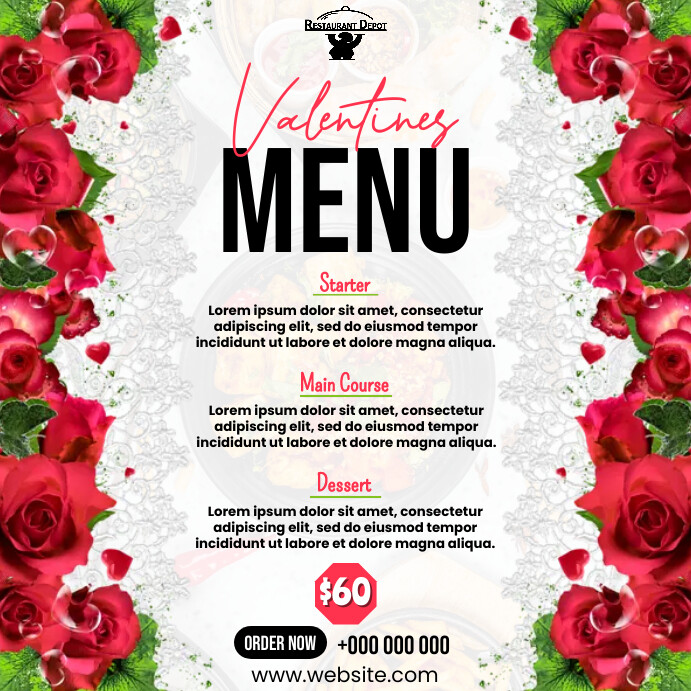 Valentines Menu Template | PosterMyWall