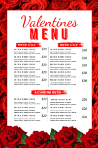 Valentine Day Menu Poster Template | PosterMyWall