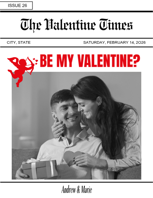Valentines Newspaper Template | PosterMyWall