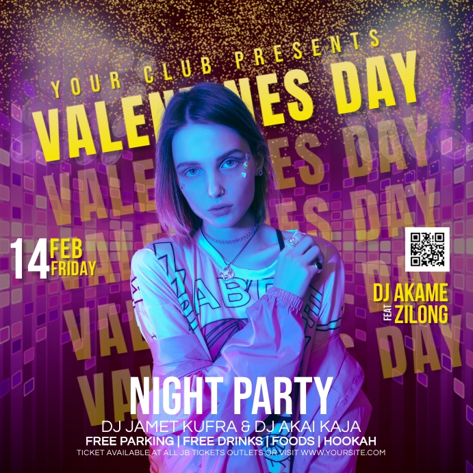 Valentines Night Party Template | PosterMyWall