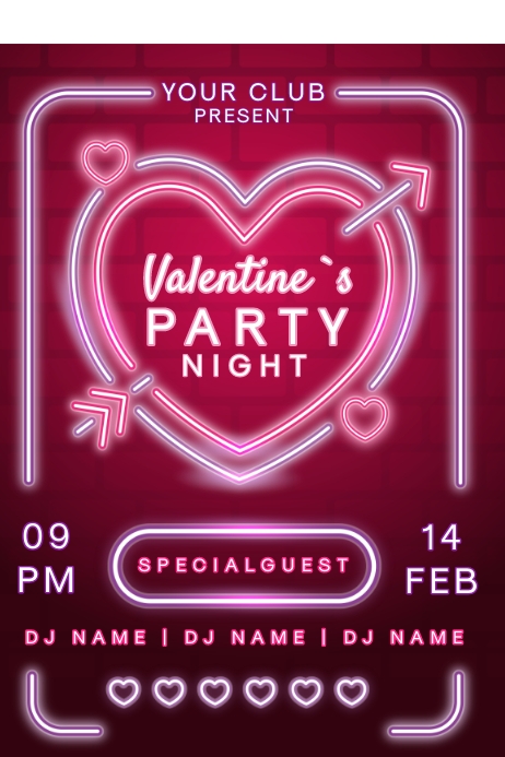 Valentines Night Party Template | PosterMyWall