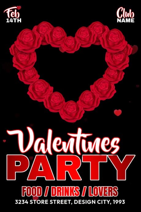 Valentines Night Party Template | PosterMyWall