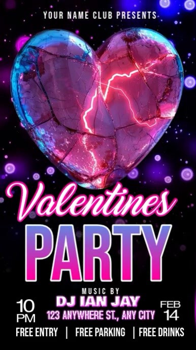 Valentines Night Party Template | PosterMyWall