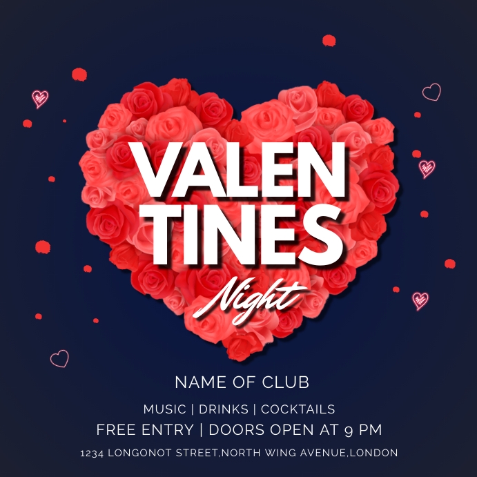 VALENTINES NIGHT PARTY Template | PosterMyWall