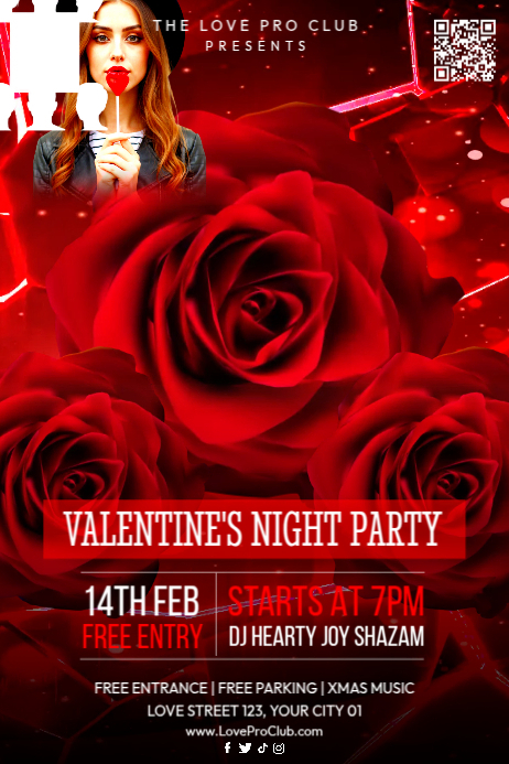 Valentines Night Party Template | PosterMyWall