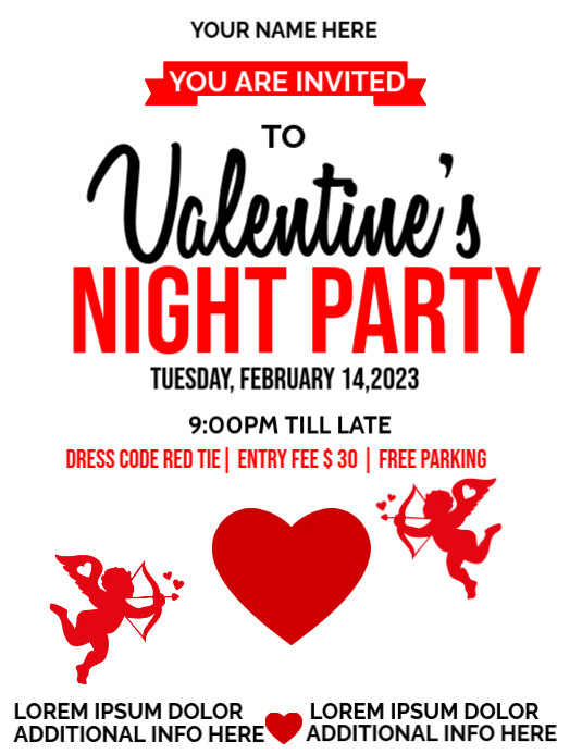 valentines night party flyer Template | PosterMyWall