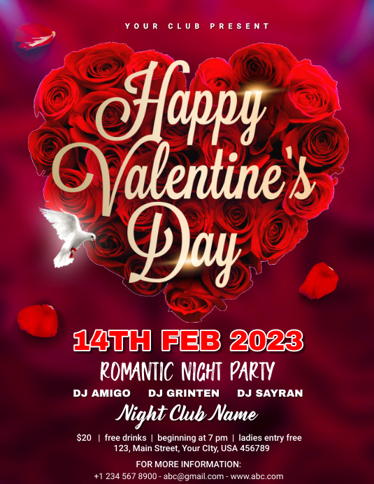 Valentines Night Party Flyer Template | PosterMyWall
