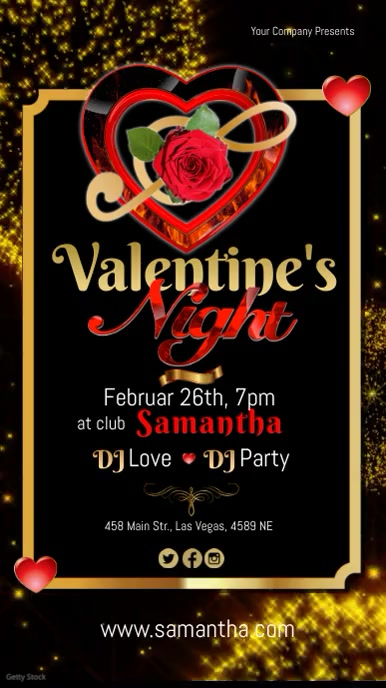 valentines night video1 Template | PosterMyWall