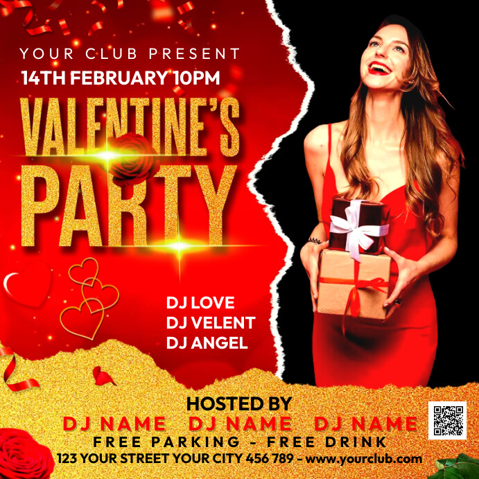 Valentines Party Ads Template | PosterMyWall