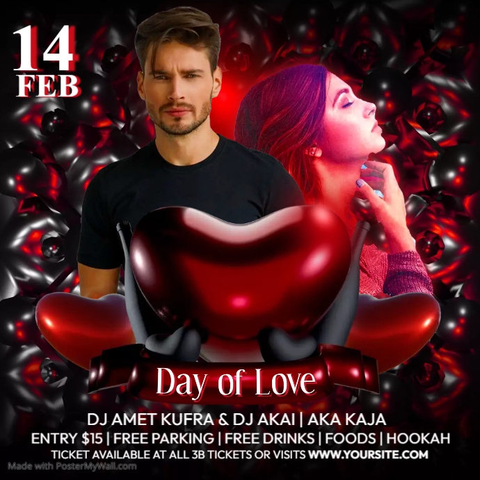 Valentines Party Day Of Love Template | PosterMyWall