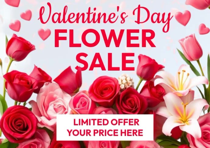 Valentines Party Flower Sale Template | PosterMyWall