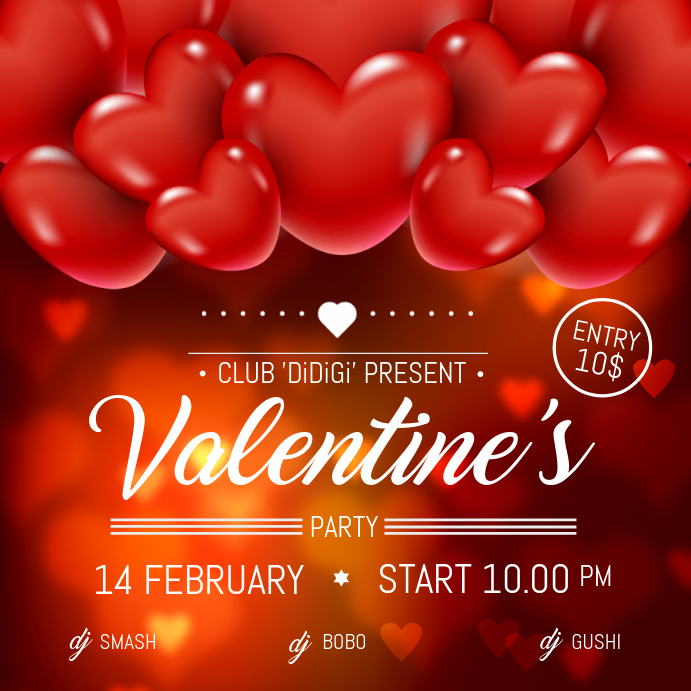 Valentines Party Instagram Post Template | PosterMyWall