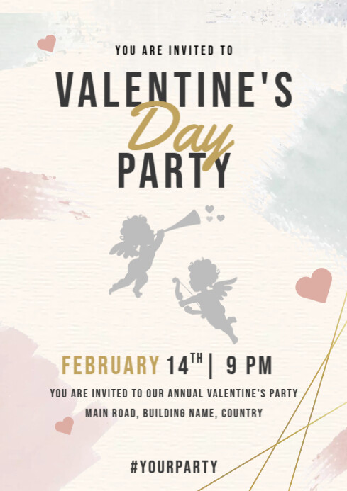 Valentines Party Invitation Design Template | PosterMyWall