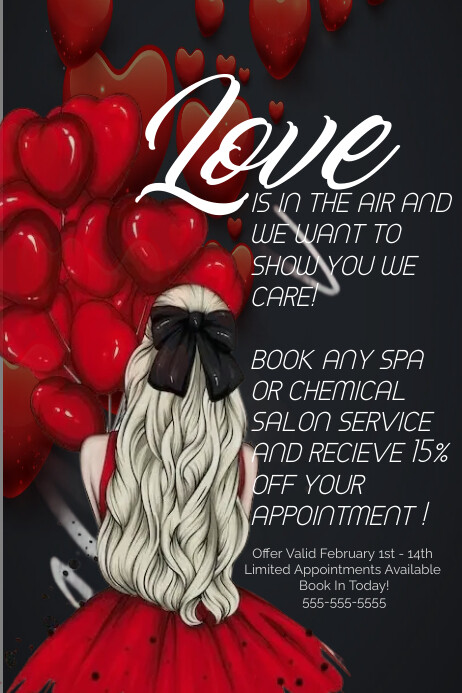 Valentines Promo Salon Template | PosterMyWall
