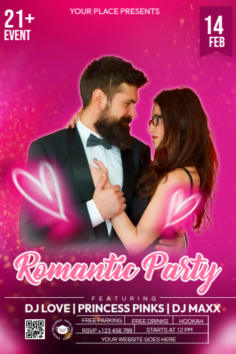 Valentines Romantic Party Template | PosterMyWall