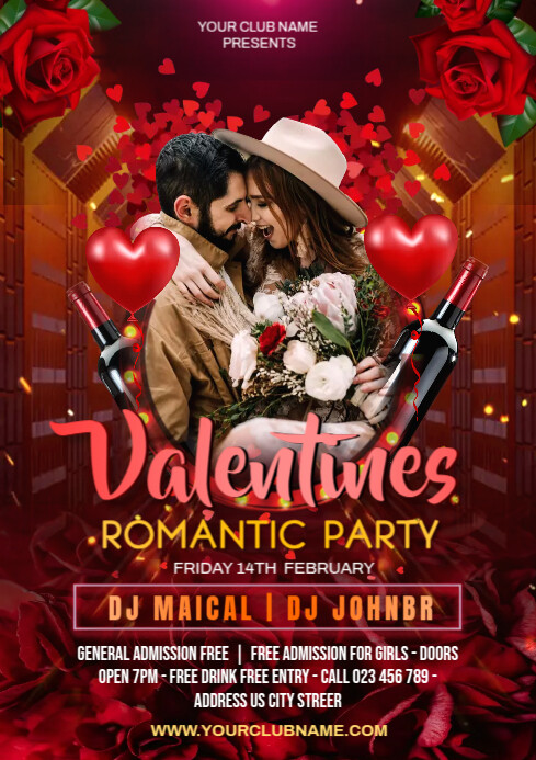 Copy of valentines romantic party poster / flyers | PosterMyWall