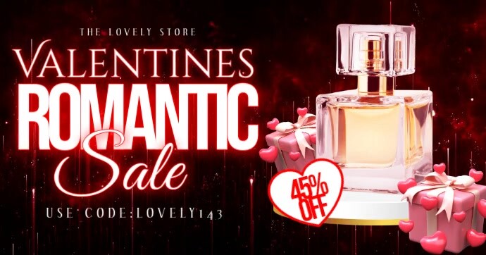 Valentines Romantic Sale Banner Template | PosterMyWall