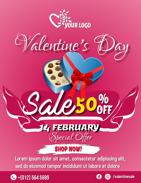 Valentines Sale Flyer Template | PosterMyWall