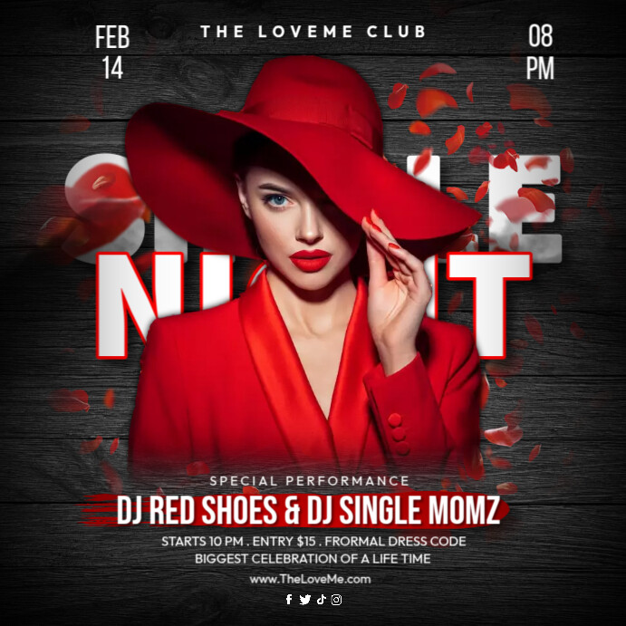 Copy of Valentines Single Night Party Instagram | PosterMyWall
