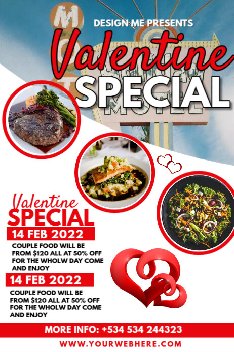 Valentines Special Restaurant Offer Template | PosterMyWall