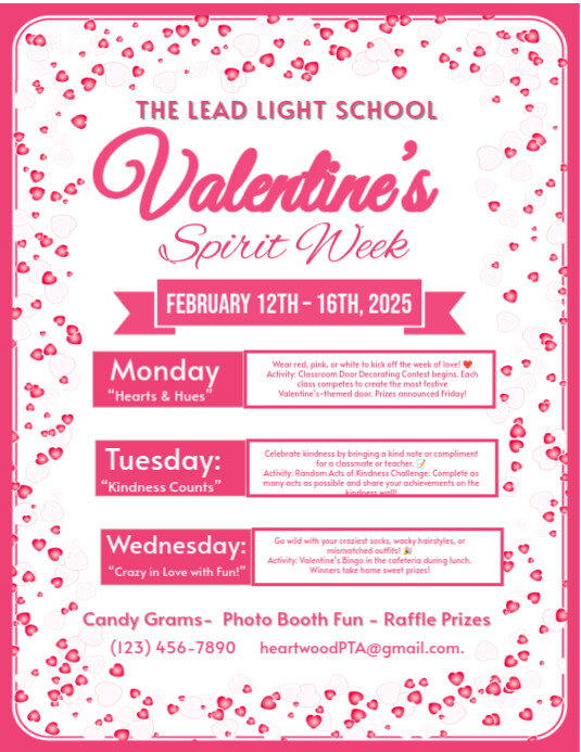 Valentines Spirit Week Flyer Template | PosterMyWall