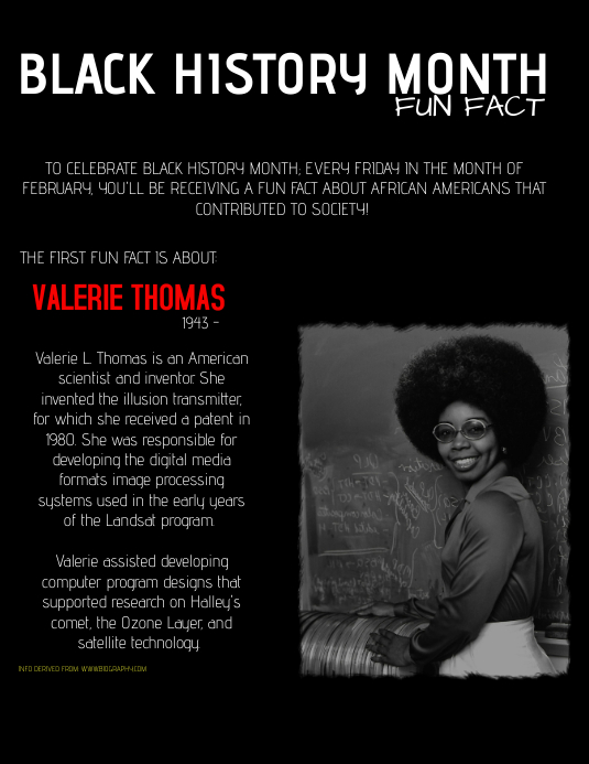 Valerie Thomas Template | PosterMyWall