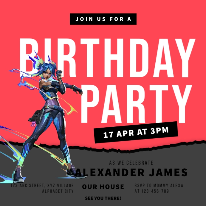 Copy of Valorant Birthday Invitation (11) | PosterMyWall