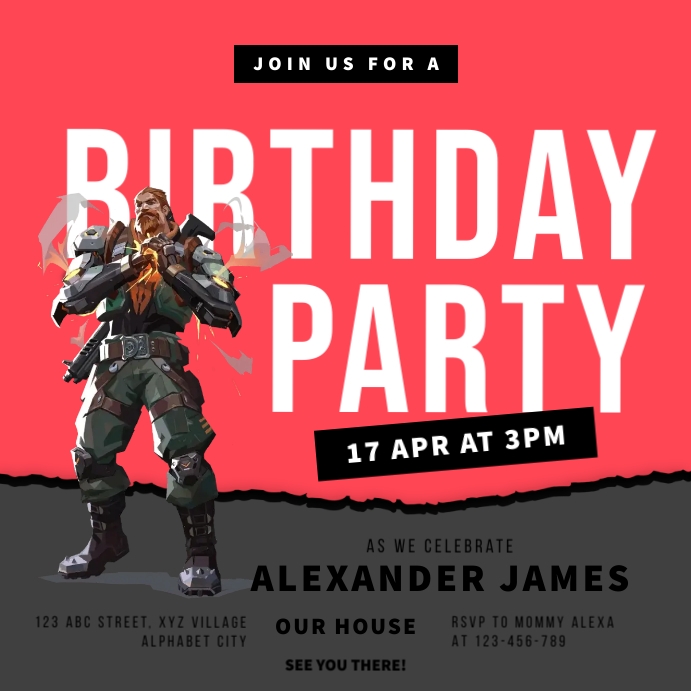 Copy of Valorant Birthday Invitation (6) | PosterMyWall