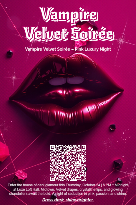 Szablon Vampire Velvet Soirée – Pinkoween Luxury Poster Template ...