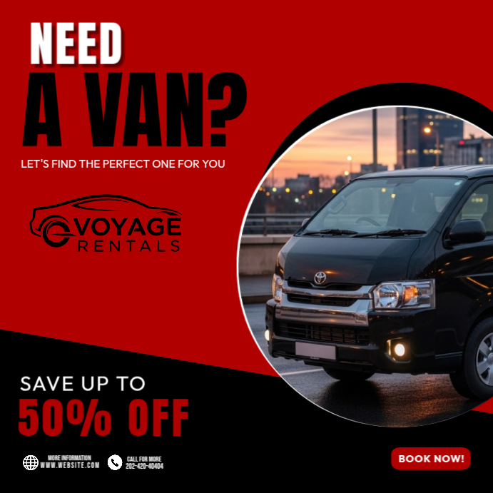 Van Rental Service Template | PosterMyWall
