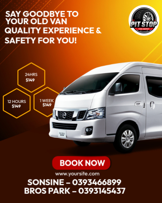 Van Rental Service Template | PosterMyWall