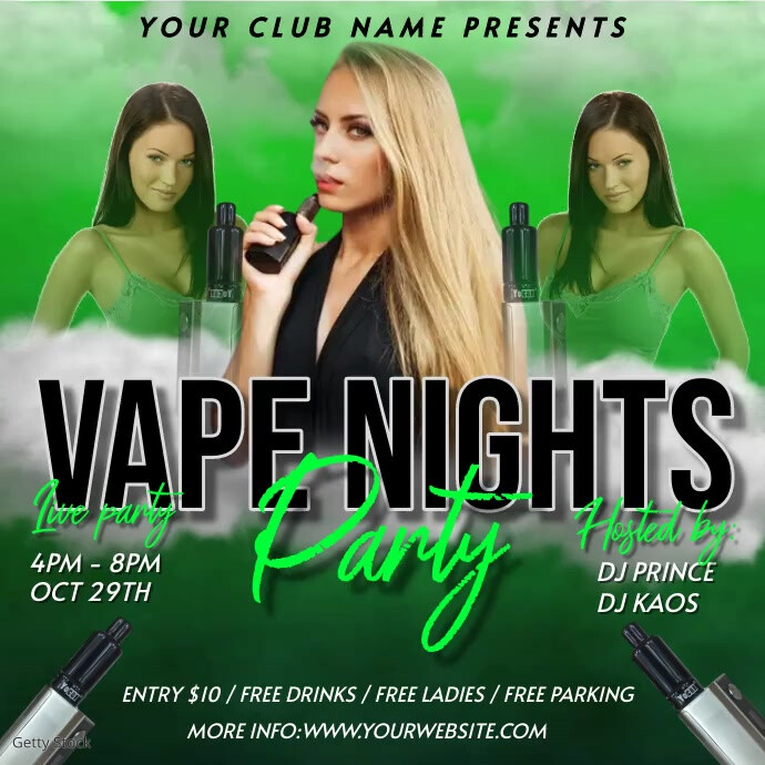 VAPE NIGHT PARTY Template | PosterMyWall