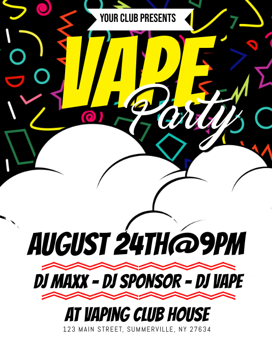 Vape Party Flyer Template | PosterMyWall