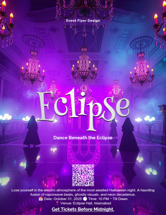 Vaporwave Haunted Ballroom Halloween Club Official Event Flyer Design ...