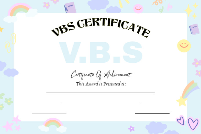 Vbs | Vbs Certificate Poster Template | PosterMyWall
