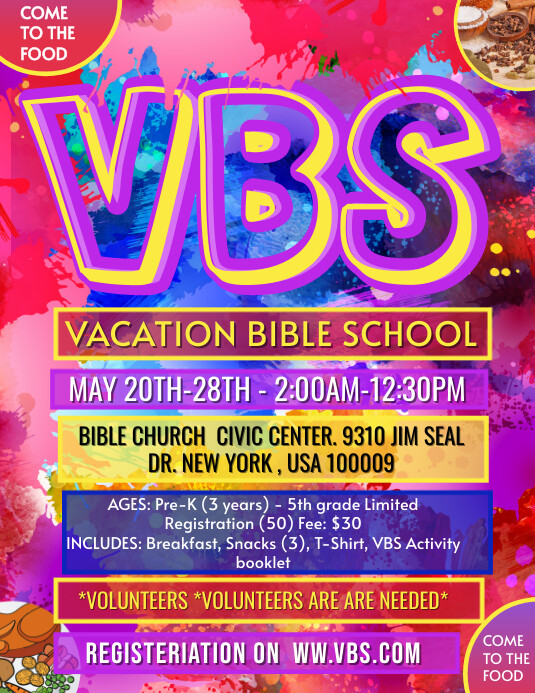 Copy of VBS VACATION BIBLE SCHOOL | PosterMyWall