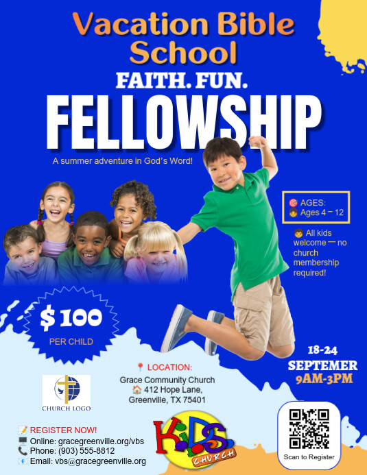 VBS Vacation Bible School Flyer Template | PosterMyWall