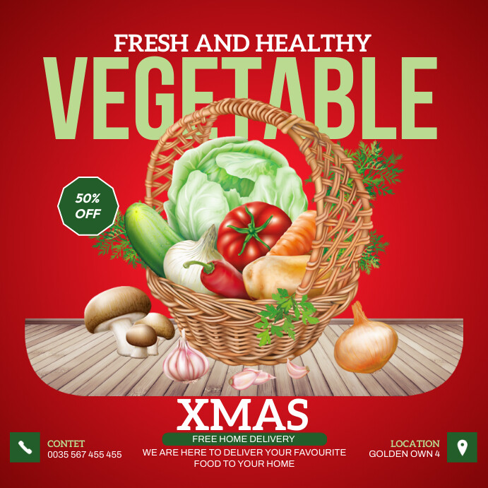 Vegetable xmas poster Template | PosterMyWall
