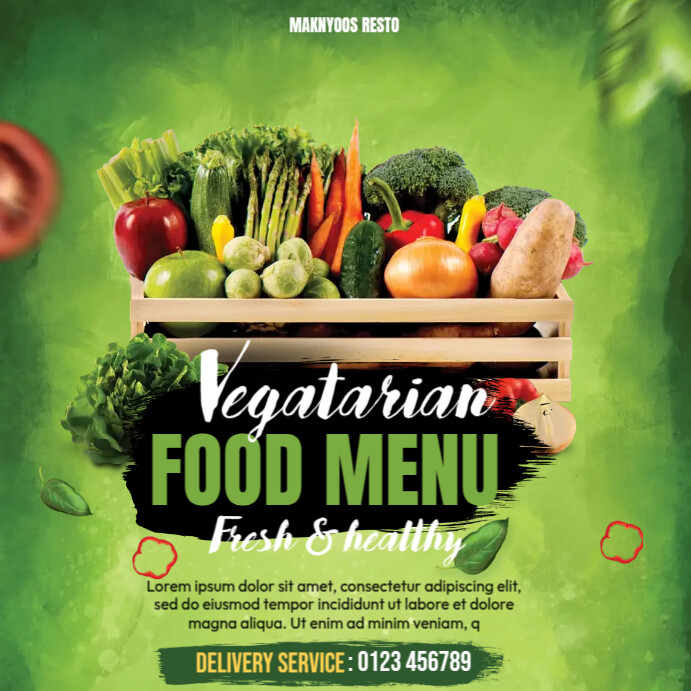 Vegetarian Food Menu Template | PosterMyWall