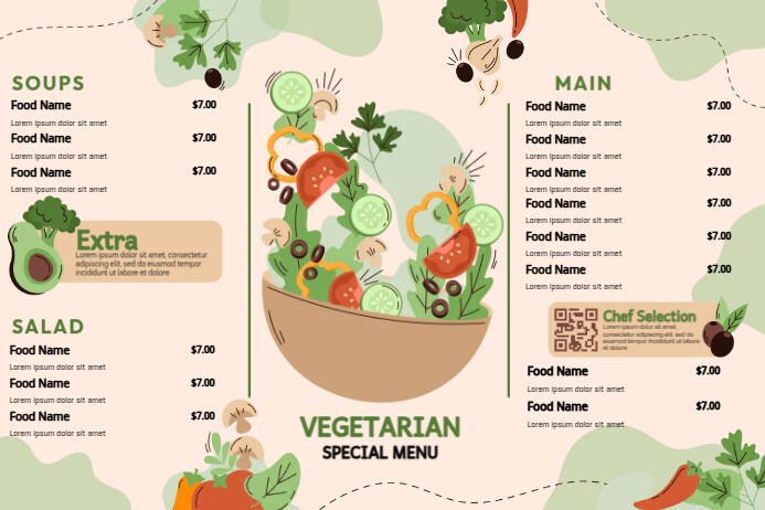 Vegetarian Special Menu Template | PosterMyWall