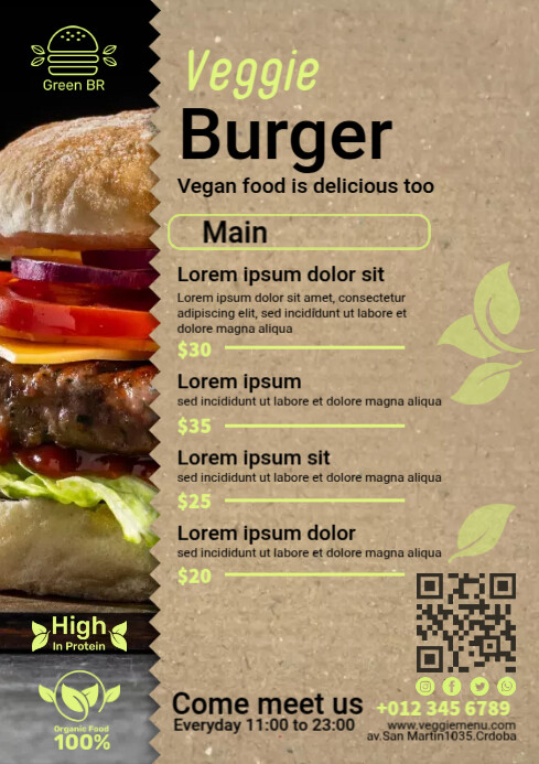 Copy of Veggie Burger Ads | PosterMyWall