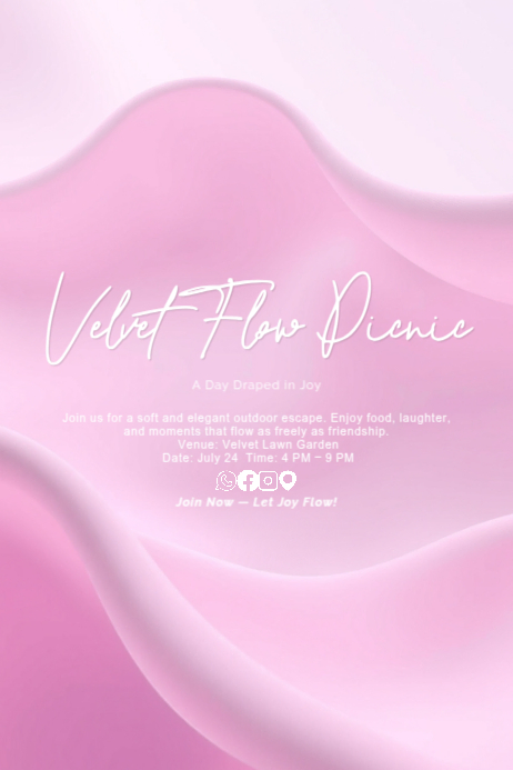 Velvet Flow Company Picnic Poster Template — Elegant Abstract Minimal ...