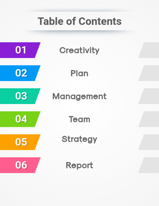 Copy of Vertical Table of Content template. | PosterMyWall