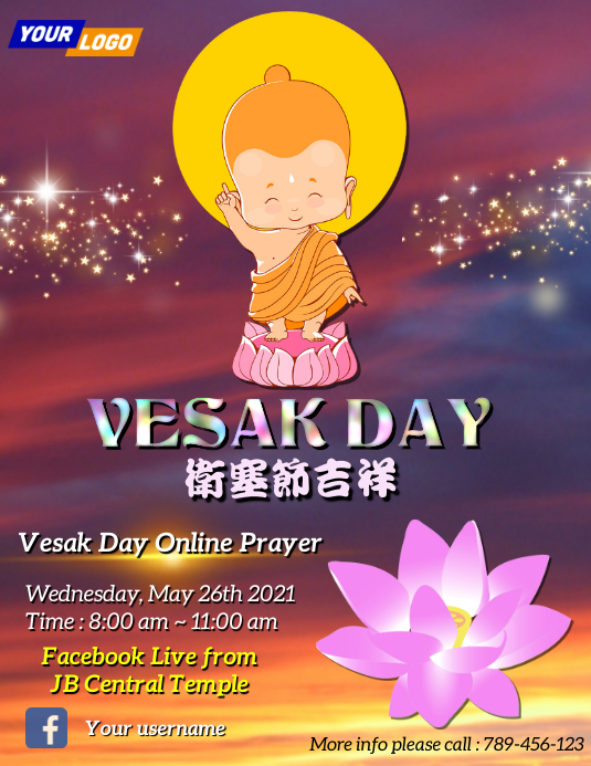 Plantilla de Vesak Day template | PosterMyWall
